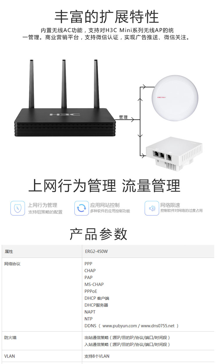 华三（H3C）ER路由器 ERG2-450W 黑色