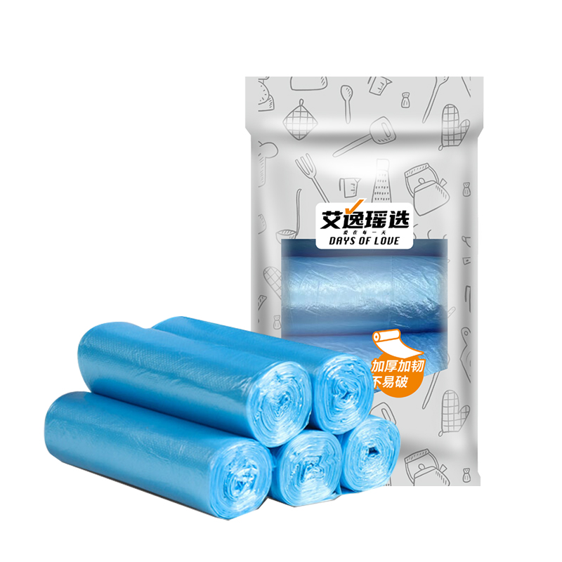 艾逸瑶选 JQ-0081 平口式垃圾袋 450*500mm 80只/包（单位：包） 蓝色